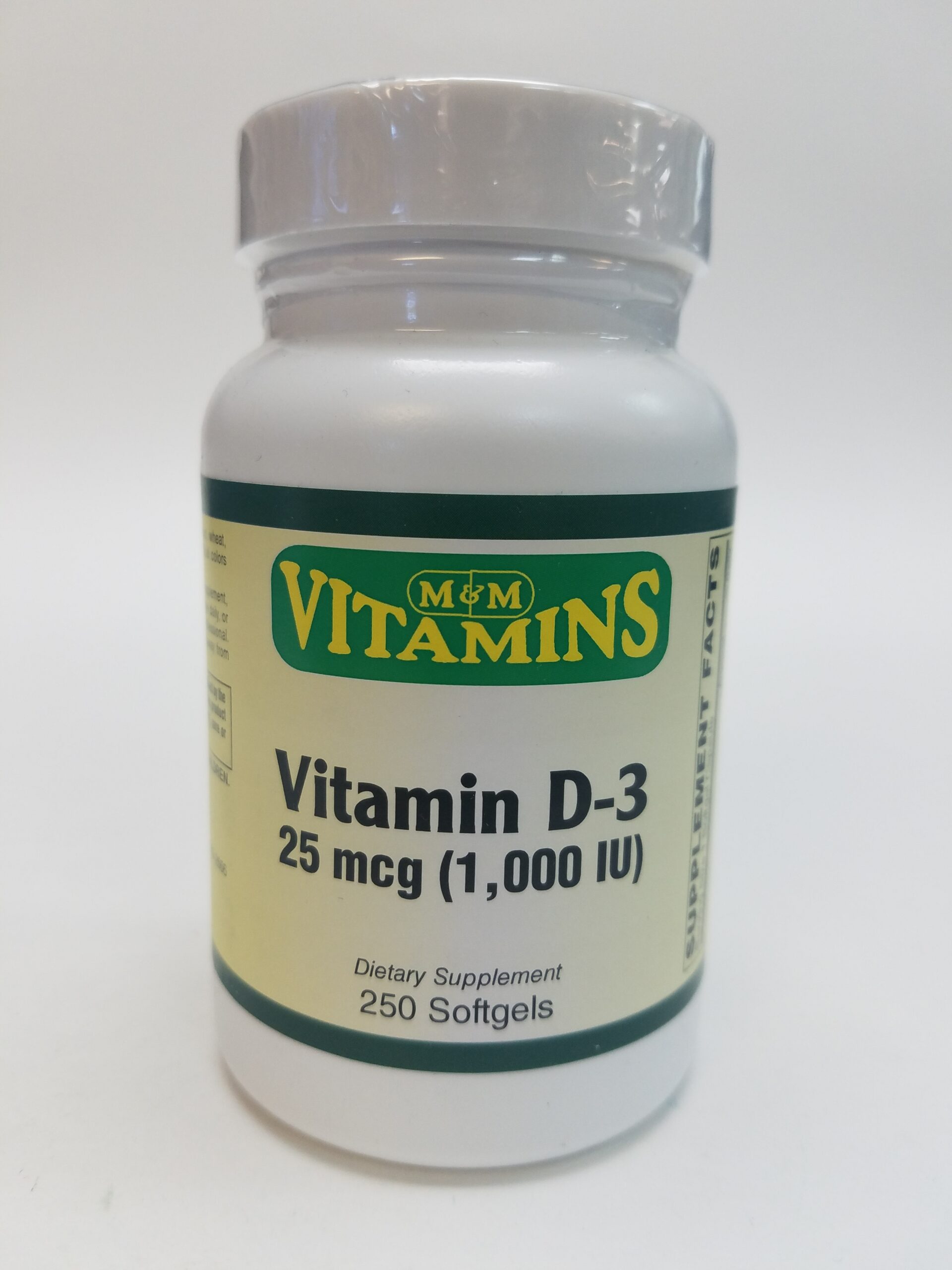 M&M Vitamins Brand, VITAMIN D-3 1,000 IU 250 SGEL - M and M Vitamins, LLC