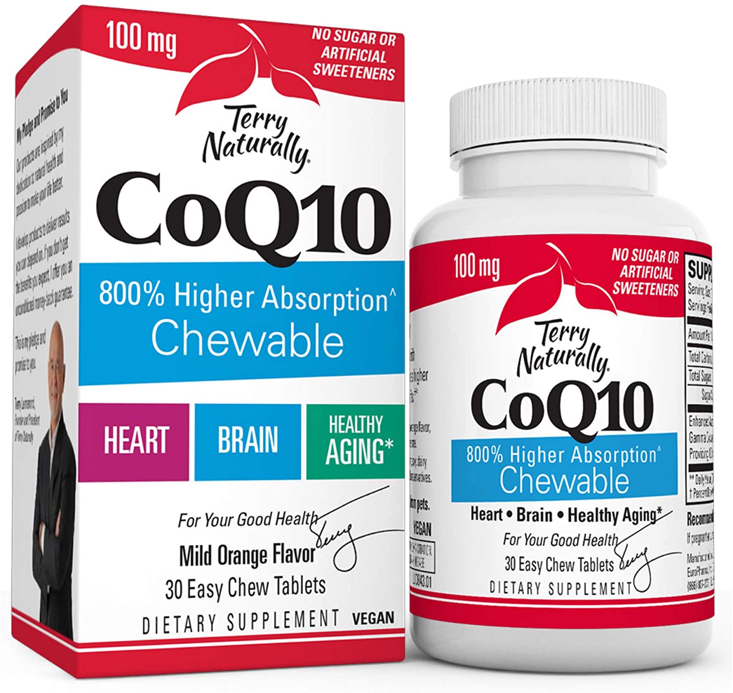 Terry Naturally, CoQ10 Chewable (100 mg) 30 Chew Tabs - M and M ...